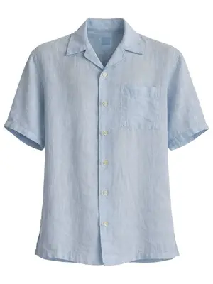 120% Lino Linen Camp Shirt - Azure