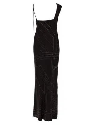 ALYSI Long Silk Dress - Brown