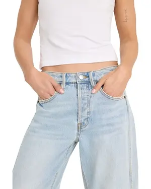 Good American Vintage High Rise Barrel Ankle Jeans - Indigo