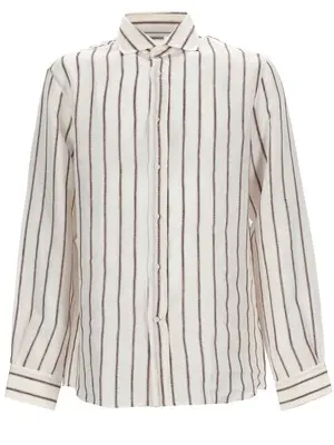 Brunello Cucinelli Camcia In Lino - Multicolour