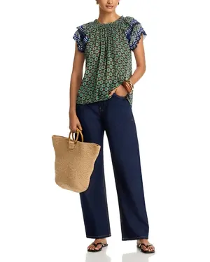 Velvet By Graham & Spencer Dahlia Ruffle Sleeve Top