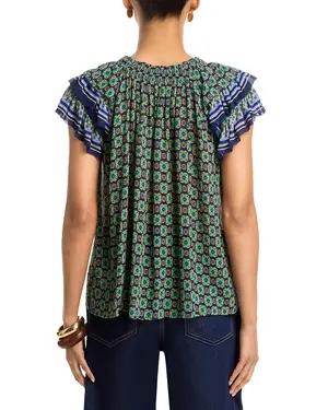 Velvet By Graham & Spencer Dahlia Ruffle Sleeve Top