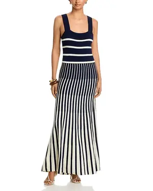 Velvet By Graham & Spencer Aveline Wide Stripe Maxi Dress - Navy