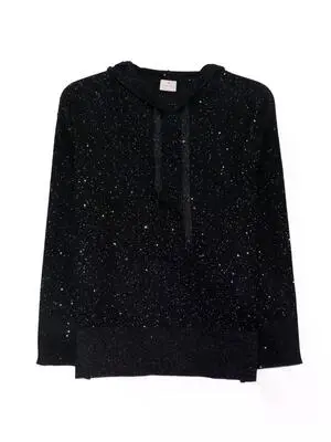 Marella Glitter-effect Drawstring Hoodie