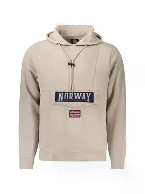 NORWAY 1963 Logo-patch Flap-pocket Hoodie - Neutrals