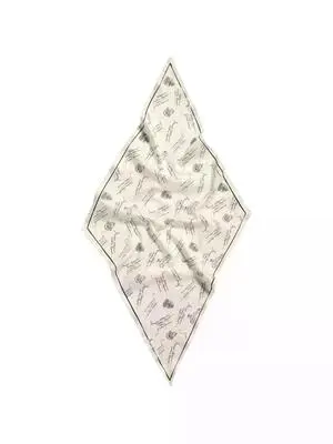 Maison Kitsuné Poetic Paris Scarf - White