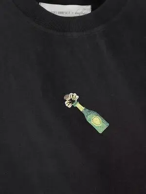 ALBERTO BRESCI Embroidered-motif T-shirt - Black