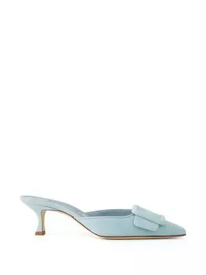 Manolo Blahnik Maysale Buckle-detail Mules - Blue