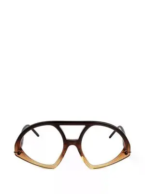 KUBORAUM P31 Truman Capote Pilot-frame Glasses - Brown
