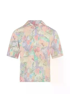 Martine Rose Fruit-print Short-sleeve Shirt - Purple