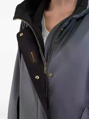 MOORER Molly Hooded Gabardine Coat - Blue