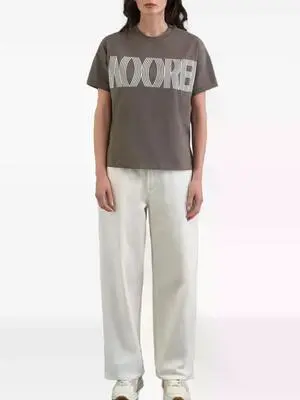MOORER Olisa Logo-print T-shirt - Brown