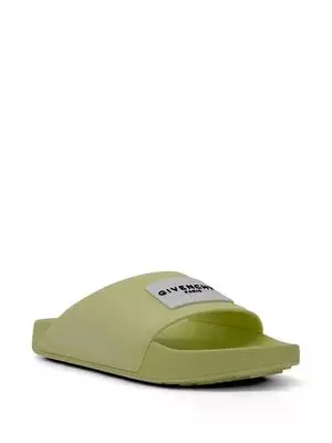 Givenchy Logo-patch Slides - Green