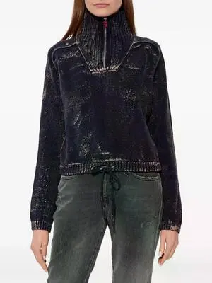 DIESEL® Distressed Half-zip Jumper