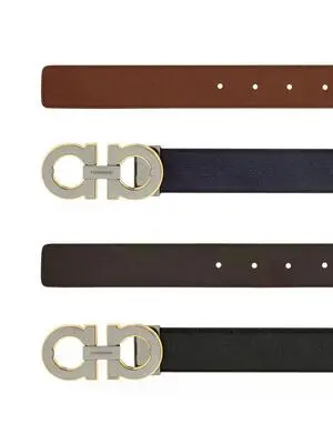FERRAGAMO Reversible Gancini Buckle Belt - Black