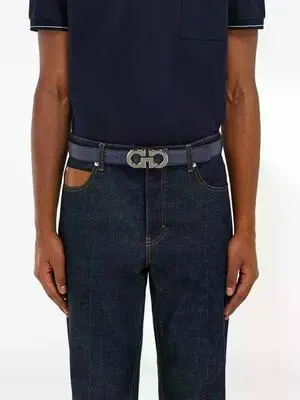 FERRAGAMO Reversible Gancini Buckle Belt - Black