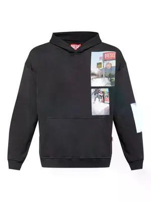 DIESEL® Photographic-print Hooded Sweatshirt - Black