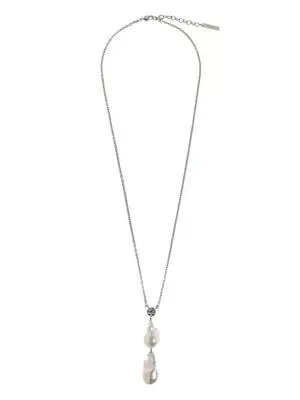Givenchy Faux-pearl Drop Necklace - Silver