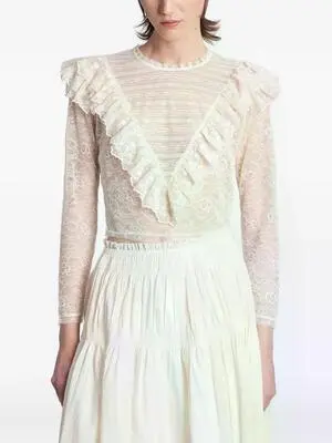 Antik Batik Flowi Lace-trimmed Top