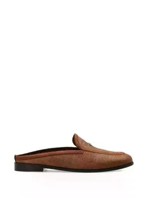 Max Mara Woven Metal-detail Slip-on Sneakers - Brown