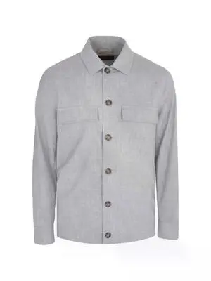 Peserico Slub-texture Button-pocket Jacket - Grey
