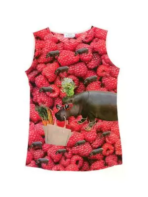 The Artistylist Raspberry-print Sleeveless Top