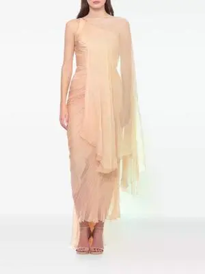 MARIA LUCIA HOHAN Florencia Plissé One-shoulder Gown