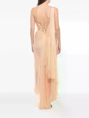 MARIA LUCIA HOHAN Florencia Plissé One-shoulder Gown