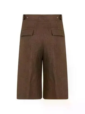 SLOWEAR Pressed-crease Wide-leg Shorts - Brown