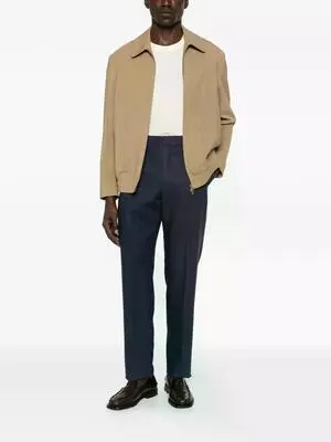 Zegna Tailored Pressed-crease Trousers - Blue