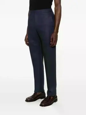 Zegna Tailored Pressed-crease Trousers - Blue