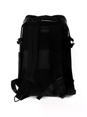 DIESEL® Patent-finish Logo-print Backpack - Black
