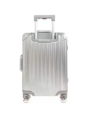 DIESEL® Ribbed-texture Suitcase With Logo Plaque - Silver