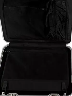 DIESEL® Ribbed-texture Suitcase With Logo Plaque - Silver