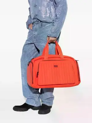 DIESEL® Ribbed-panel Logo Plaque Holdall - Orange
