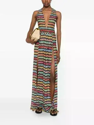 Missoni Zigzag-knit Cut-out Jumpsuit - Red
