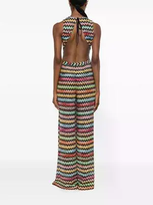 Missoni Zigzag-knit Cut-out Jumpsuit - Red