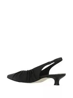 JULIE DEE Ruched Slingback Pumps - Black