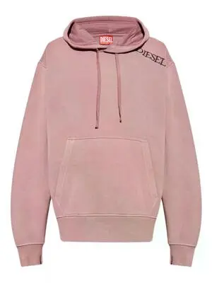 DIESEL® Embroidered-logo Hooded Sweatshirt - Pink