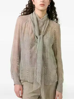 Barbara Bui Tie-neck Checked Blouse