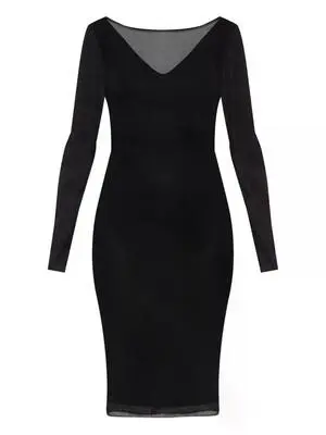Max Mara Sheer-sleeved Midi Dress