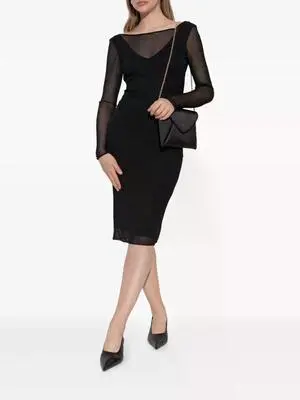 Max Mara Sheer-sleeved Midi Dress