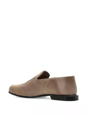 Givenchy Label Suede Loafers - Neutrals