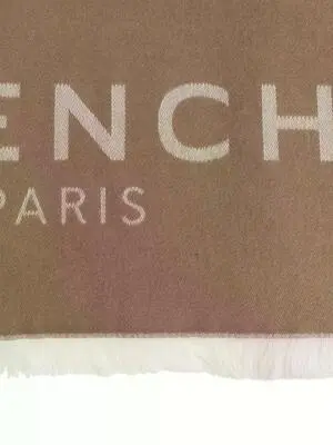 Givenchy Logo Fringed Scarf - Brown