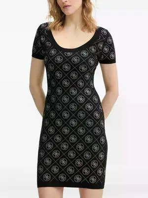 Guess 4g Rhinestone-embellished Mini Dress - Black