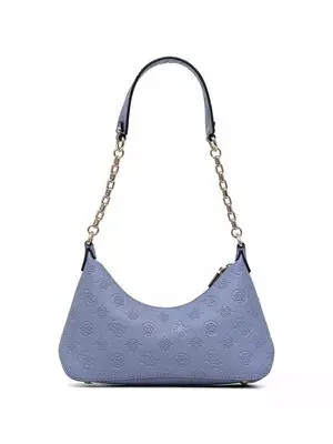 Guess Dita Debossed-logo Shoulder Bag - Blue