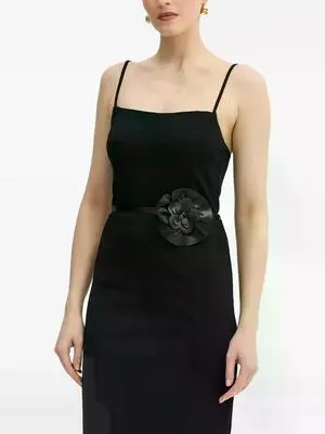 Guess Floral-appliqué Belted Midi Dress