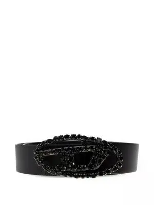 DIESEL® B-1dr Oval Logo Belt - Black