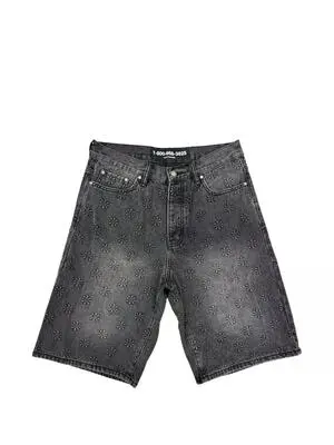 LOSTSHDWS Embellished Denim Shorts - Grey