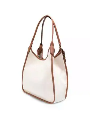Dkny Contrast-trim Logo-patch Tote